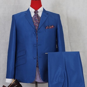 Tonic Suit60s Mod Tailored Royal Blue Tonic Suit for Men - Etsy