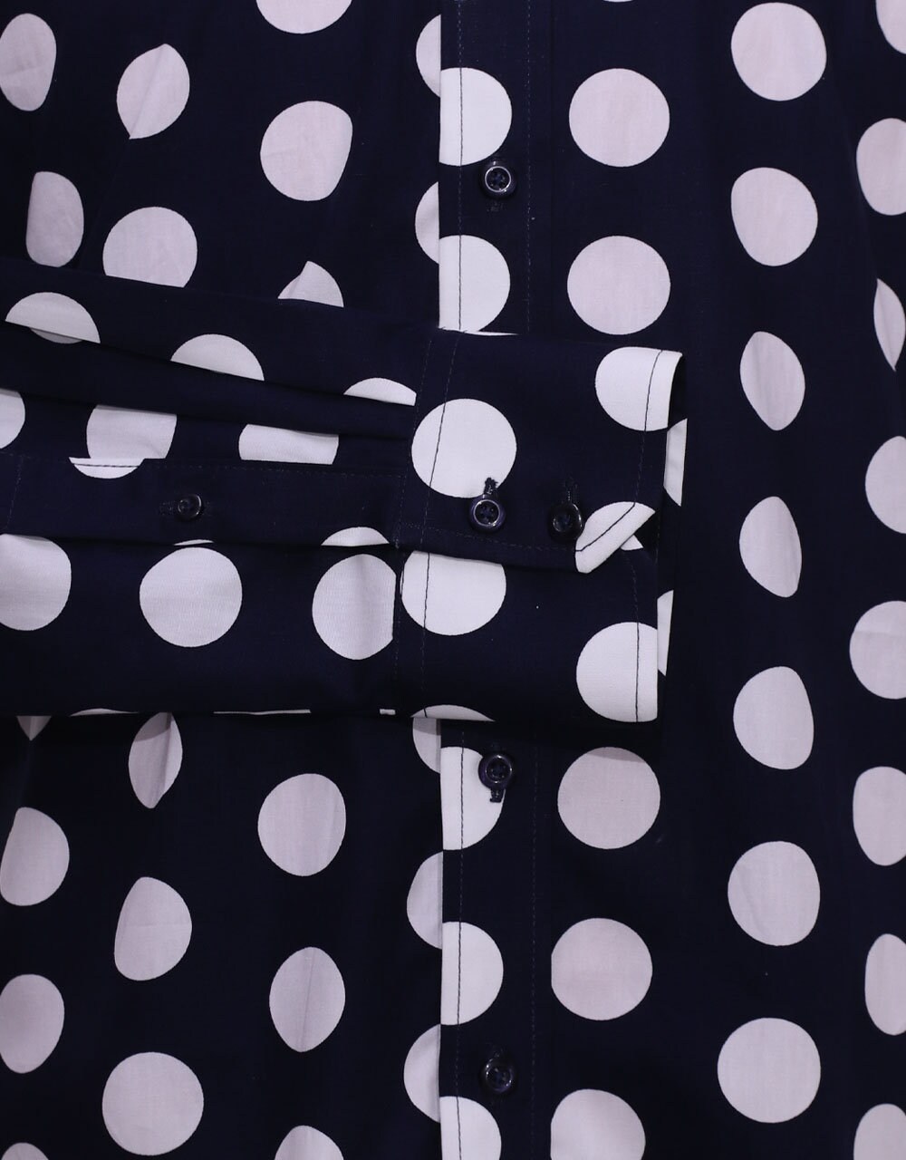 Mod Shirt | Large Dark Navy Blue Polka Dot Shirt for Men - Etsy