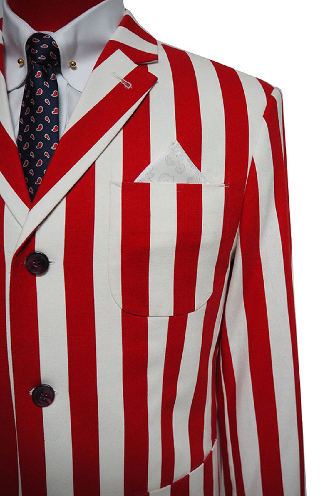 Boating Jacket | Red & White Stripe Boating Blazer - Etsy