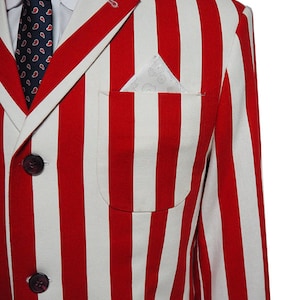 Boating Jacket | Red & White Stripe Boating Blazer - Etsy