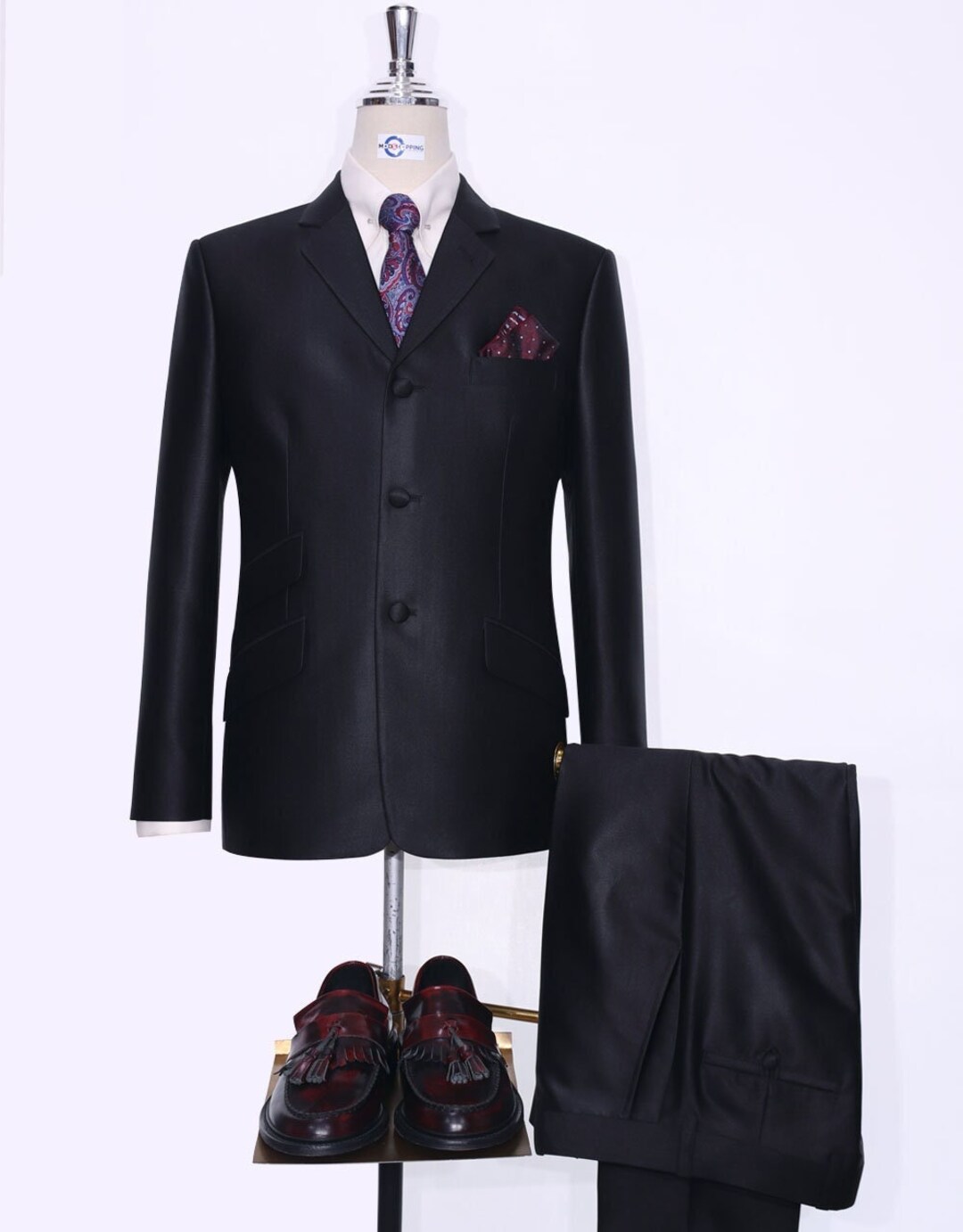 Tonic Suit| Essential Tailored Classic Black Mod Tonic Suit for Men - Etsy