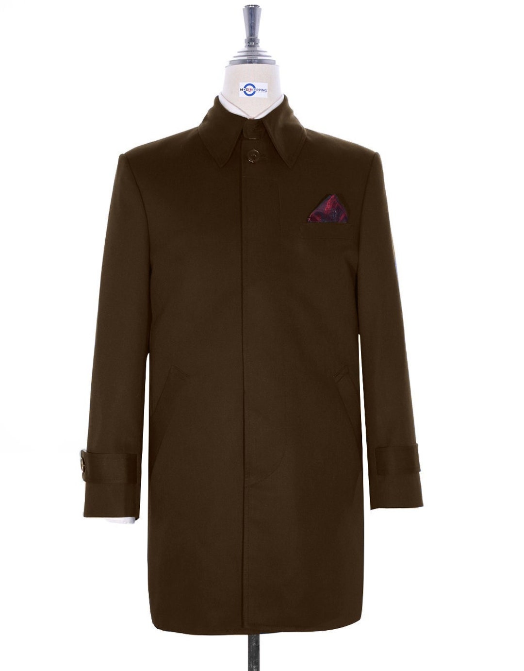Mens Brown Cotton Twill Mac Coat - Mod Style - Etsy