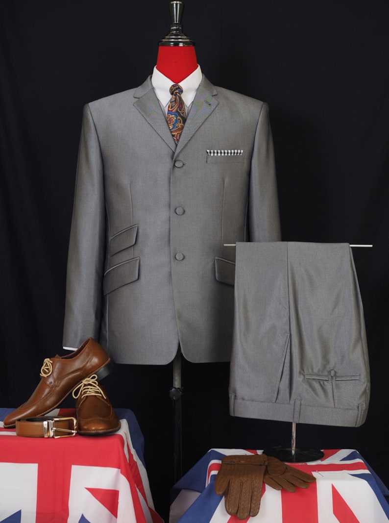 Mod Clothing Mod Fashion Tailored 60s Silver Tonic Suit For | Etsy