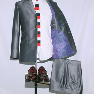 Mod Clothing | Mod Fashion Tailored 60s Silver Tonic Suit for Men - Etsy