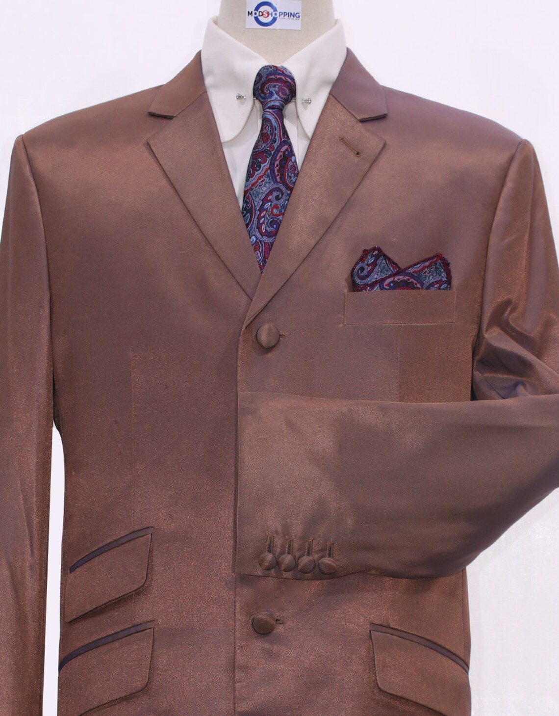 Bronze and Blue Two Tone Tonic Suit for Men - Etsy