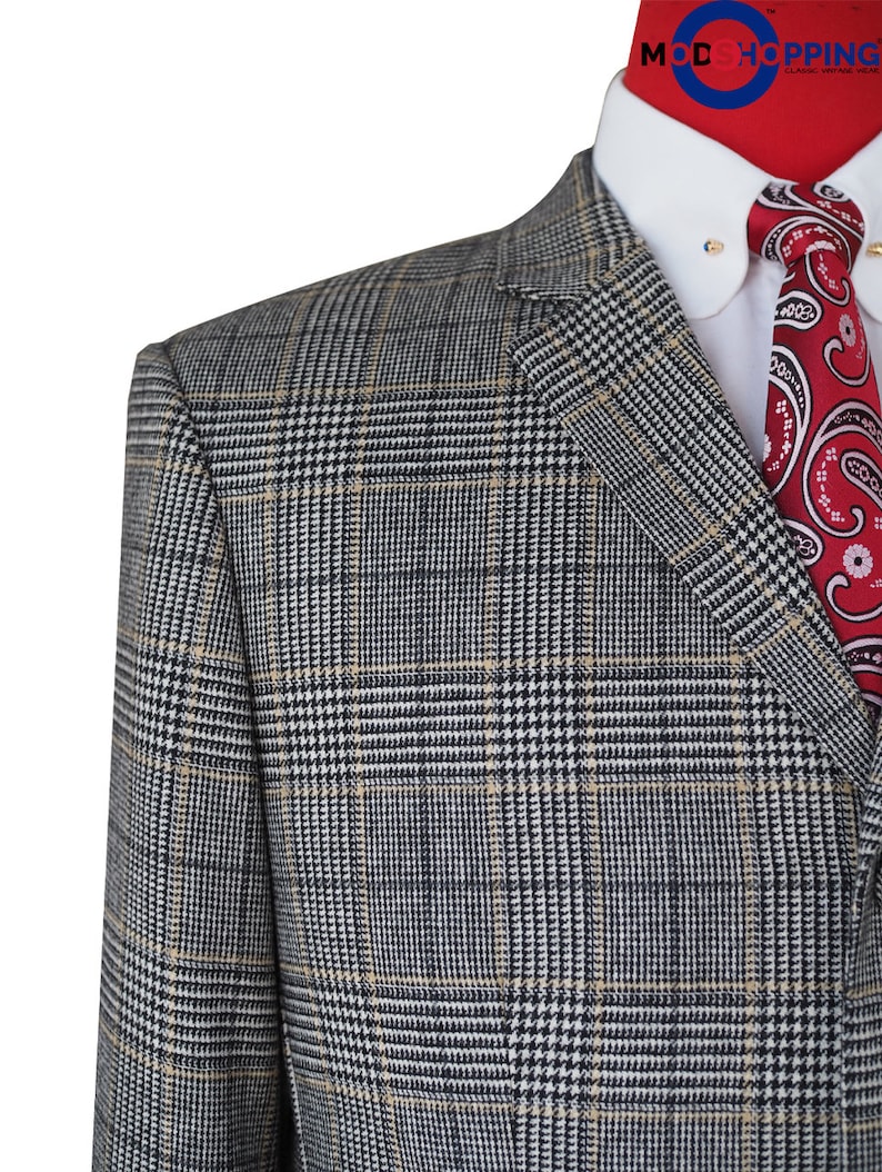 Prince Of Wales Check Suit Grey Color Suit For Man | Etsy