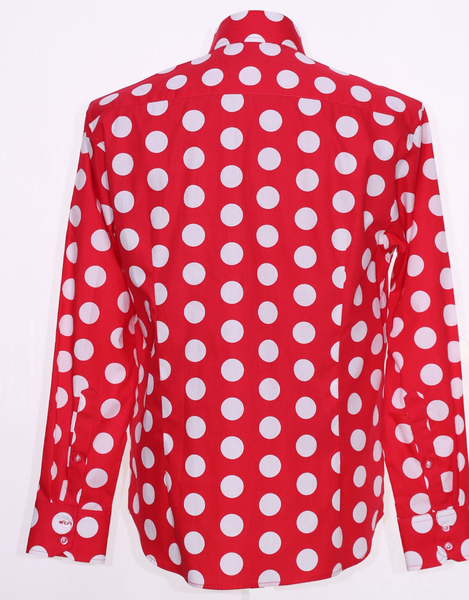 Mod Shirt | Large Red Polka Dot Shirt for Men - Etsy