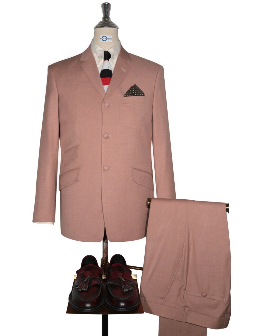 Mod Suit - 60s Style Salmon Pink Suit - Etsy