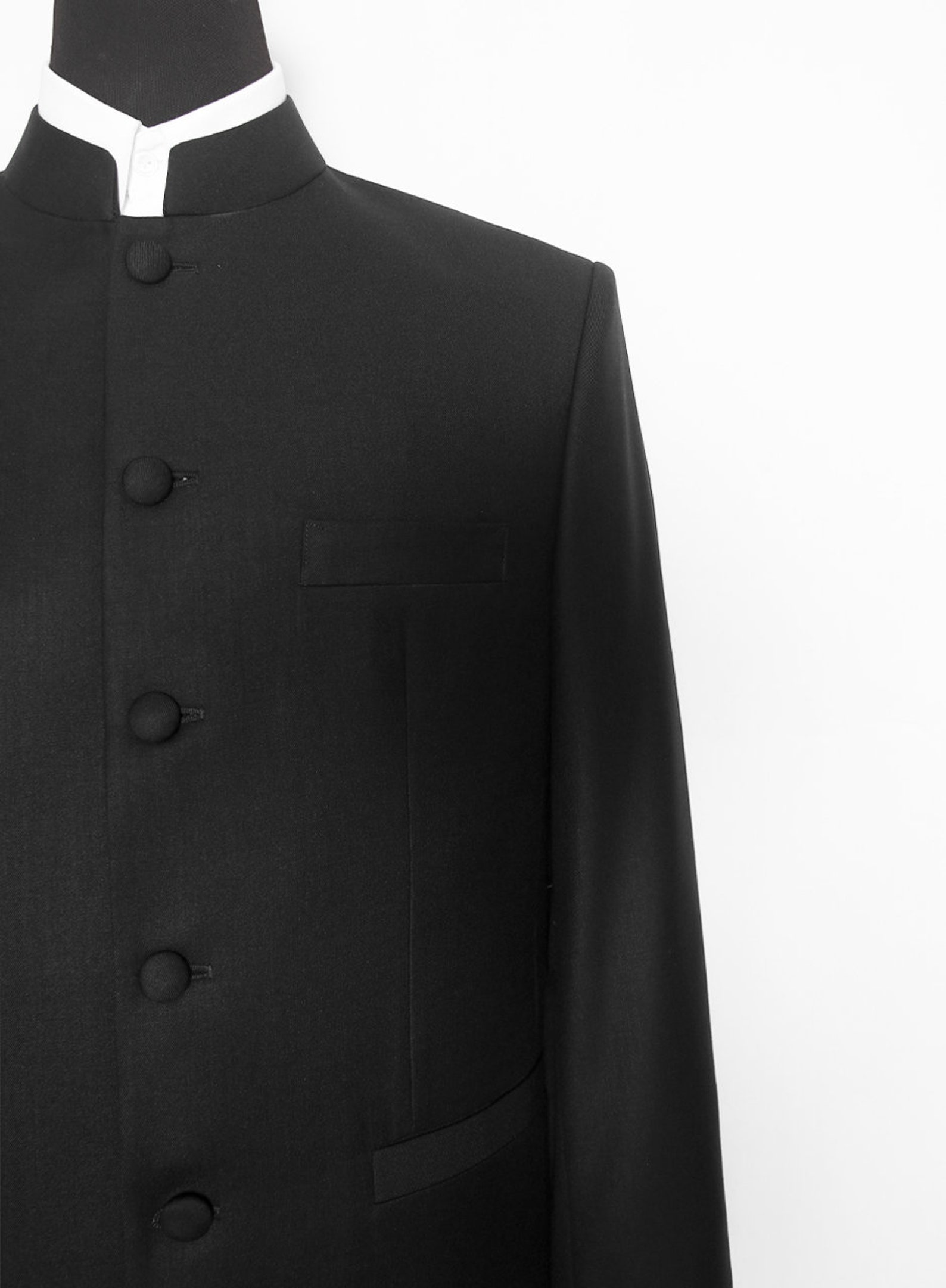Black Nehru Collar Jacket - Etsy