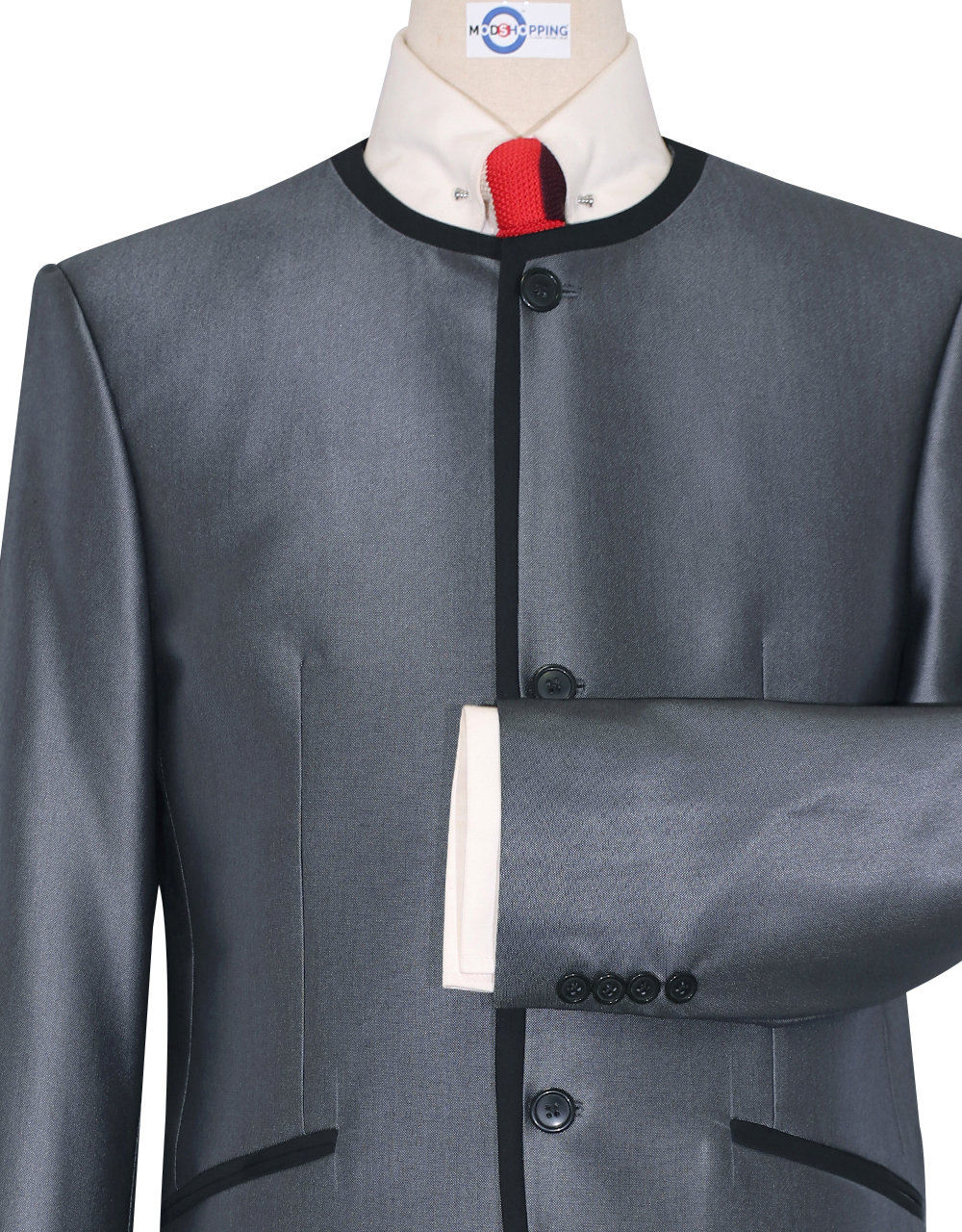 Tonic Suits | Silver Tonic Beatles Collarless Suit - Etsy