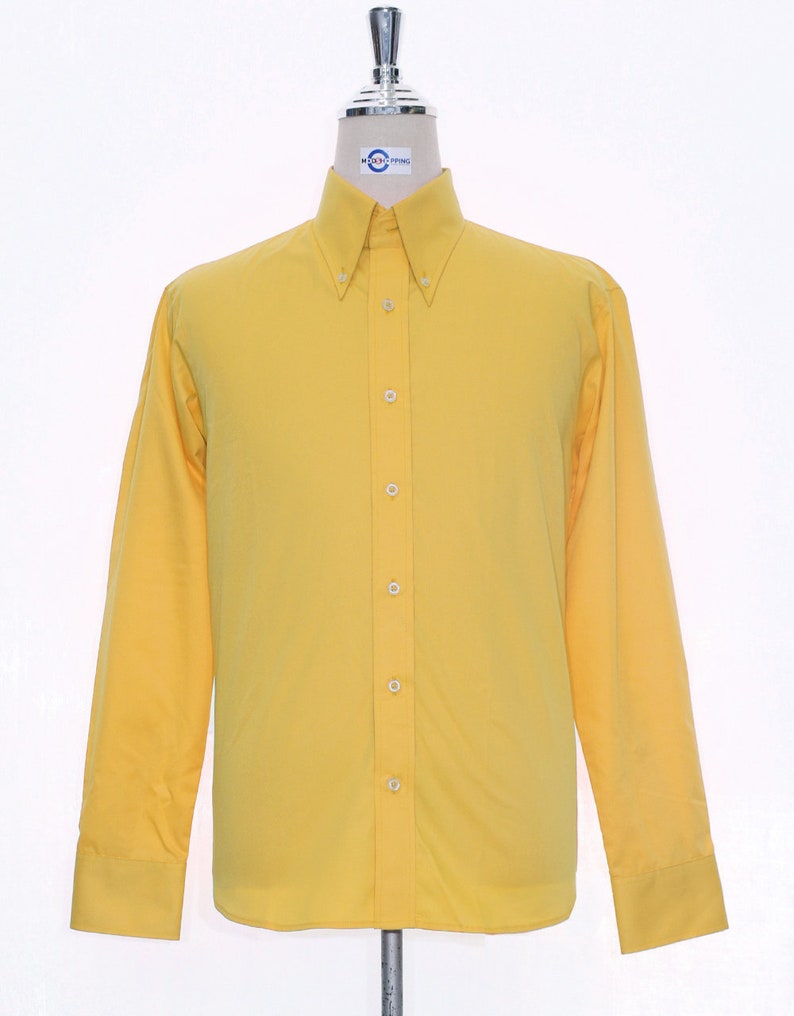 Button Down Shirt Mustard Yellow Dress Shirt for Man - Etsy