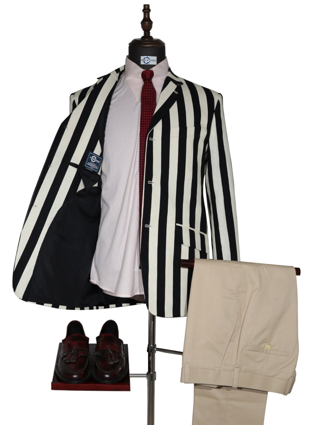 Boating Jacket | 60'S Black and White Stripe Boating Blazer - Etsy