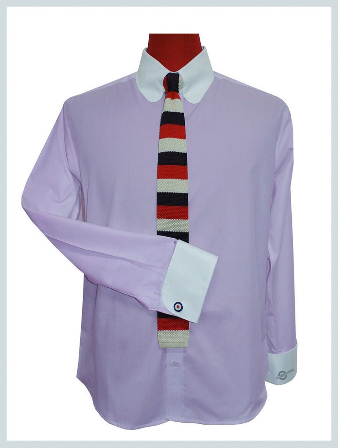 Tab Collar Shirt | Lavender Tab Collar Shirt for Man - Etsy