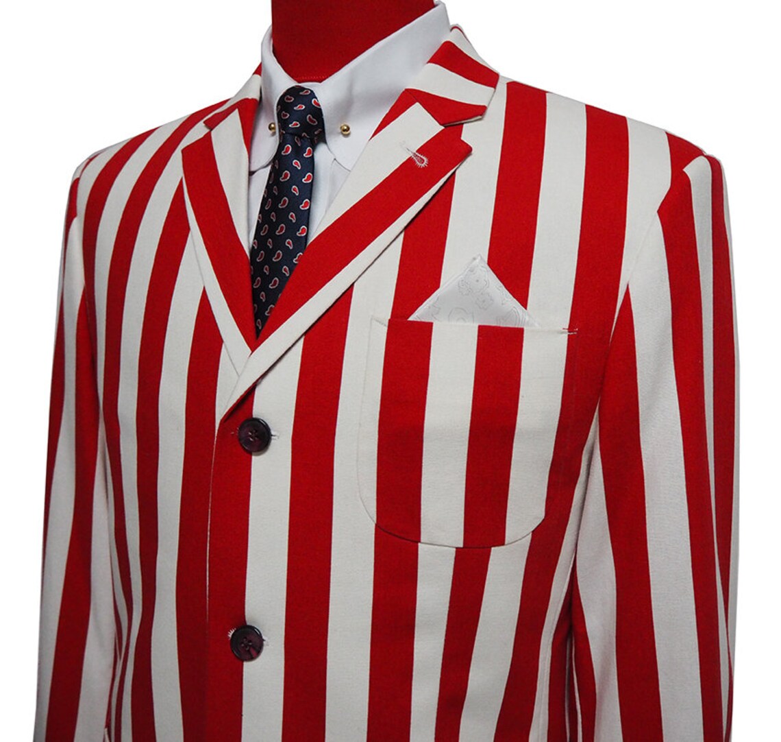 Boating Jacket | Red & White Stripe Boating Blazer - Etsy