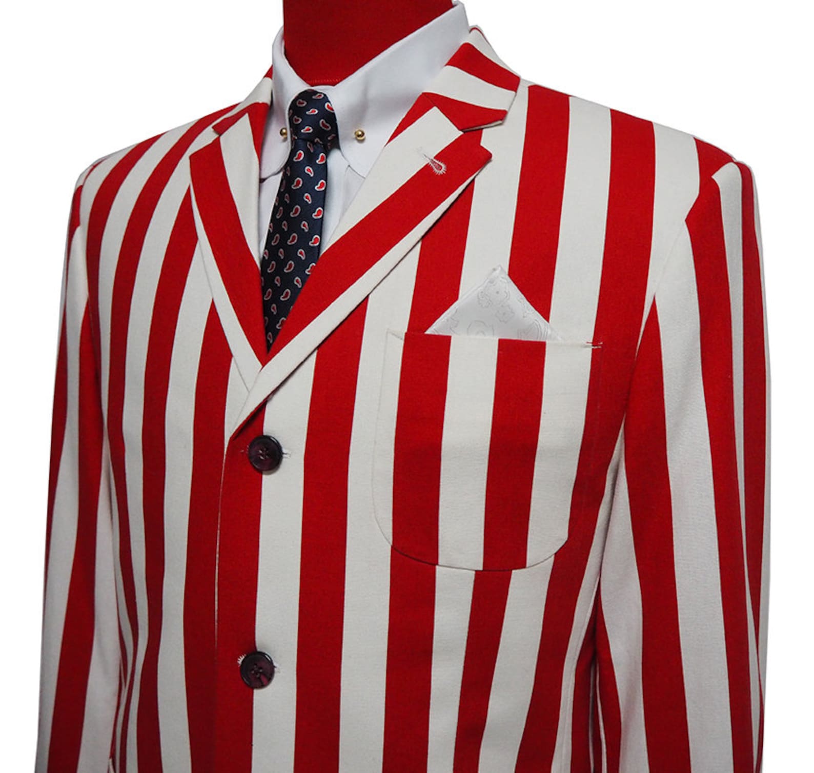 Boating Jacket | Red & White Stripe Boating Blazer - Etsy
