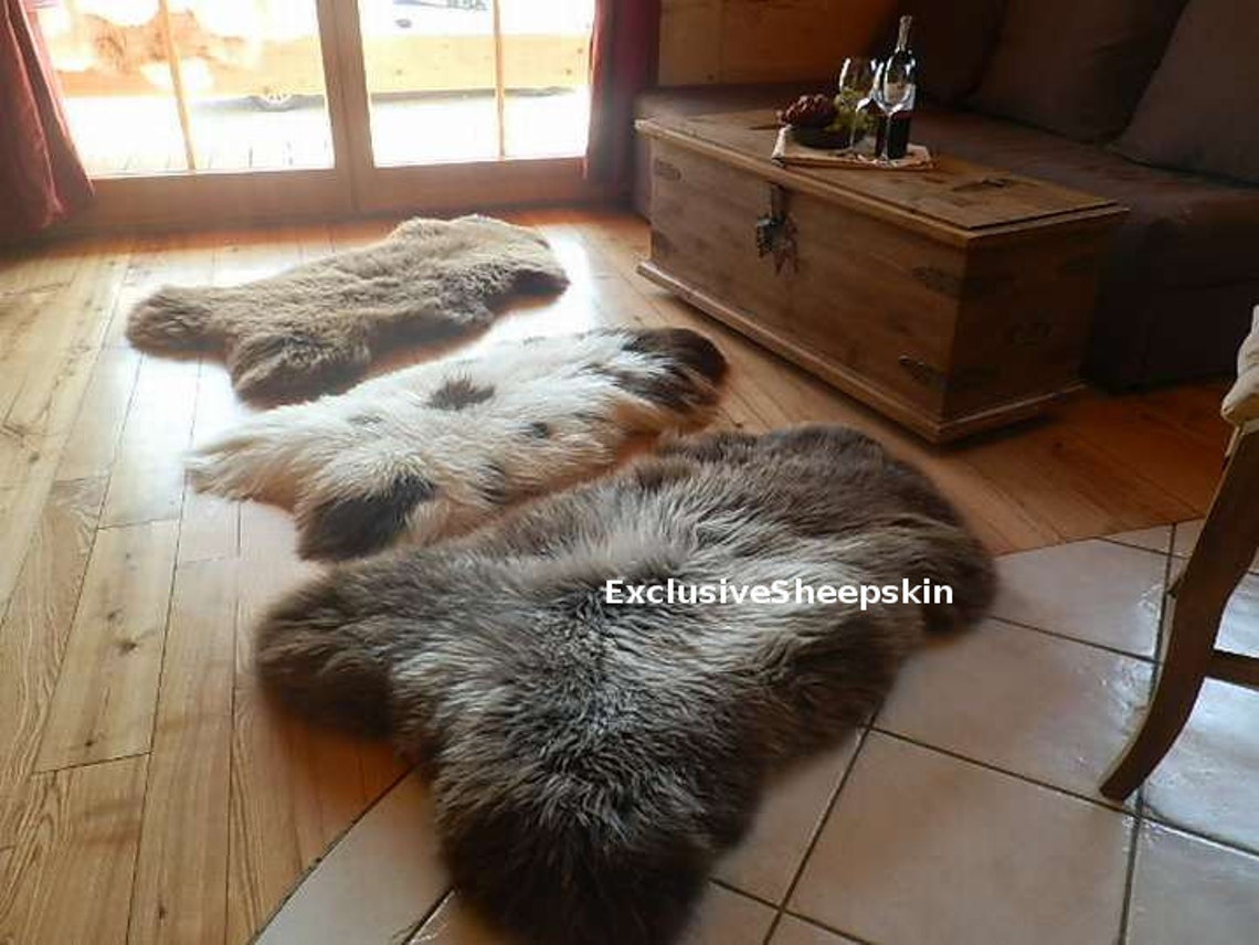 Natural 3 Color Genuine Sheepskin Rug 100% Sheep Skin Leather - Etsy