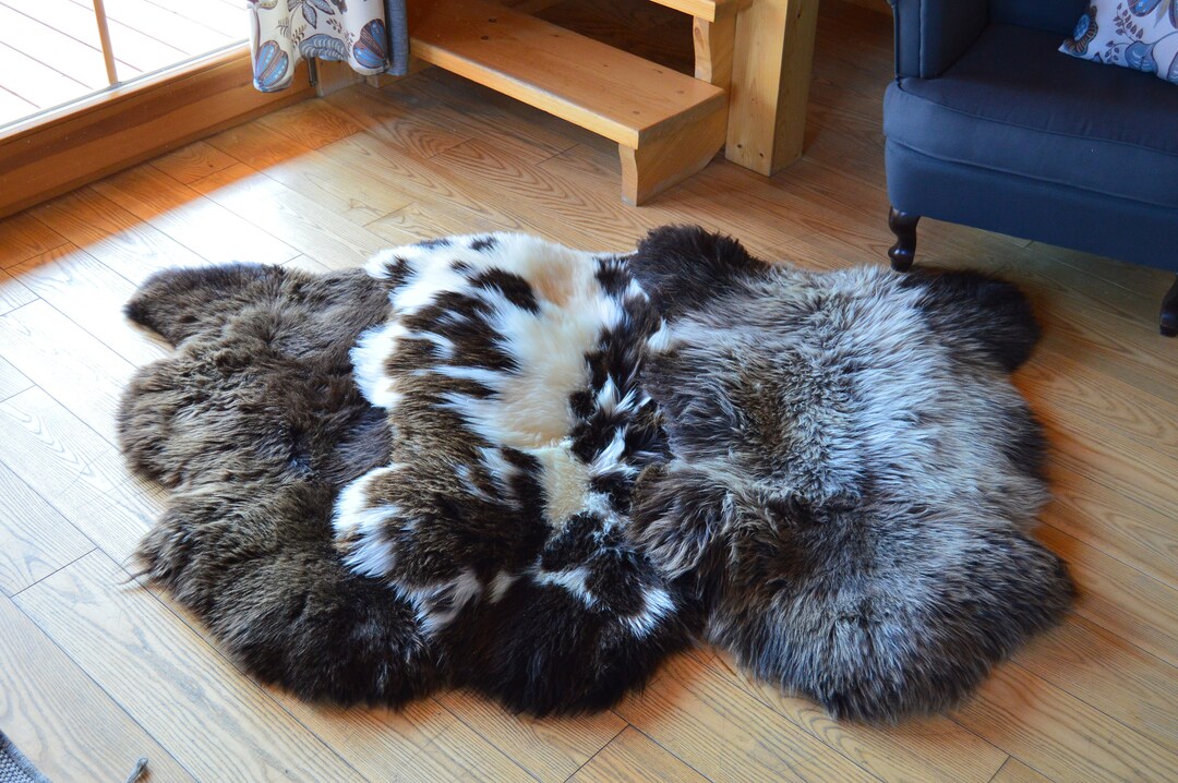 Natural 3 Color Genuine Sheepskin Rug 100% Sheep Skin Leather Sheep ...