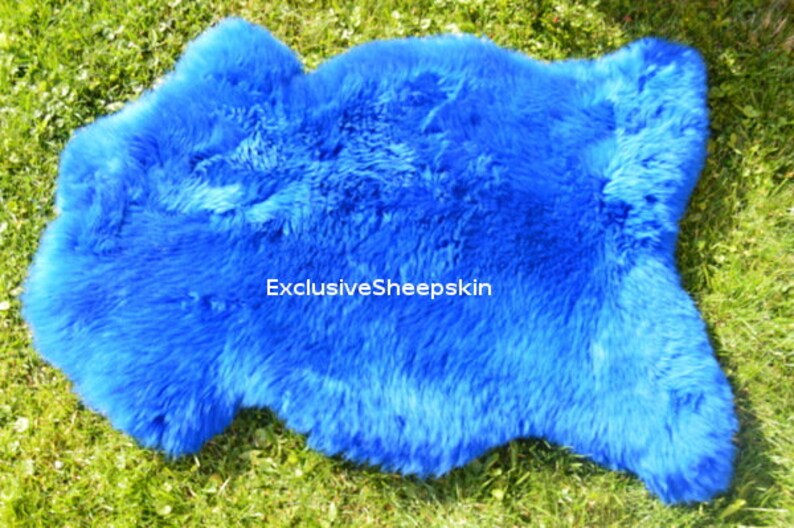 Blue Dyed Genuine Sheepskin Lambskin Sheep Skin Rug Pelt Soft - Etsy