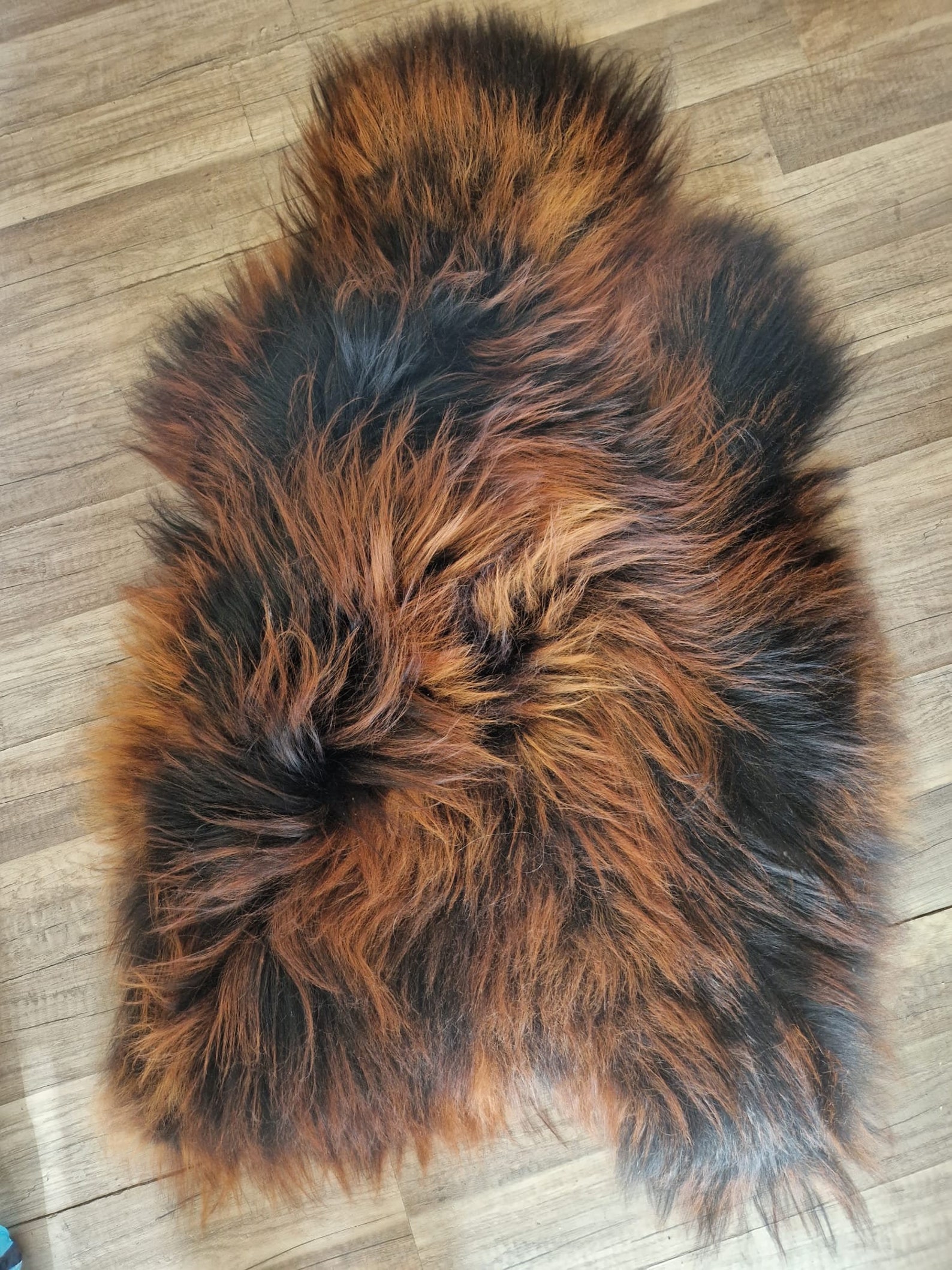 Black/rusty Brown Color Genuine Sheepskin Rug 100% Sheep Skin Leather ...