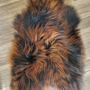 Black/rusty Brown Color Genuine Sheepskin Rug 100% Sheep Skin Leather ...