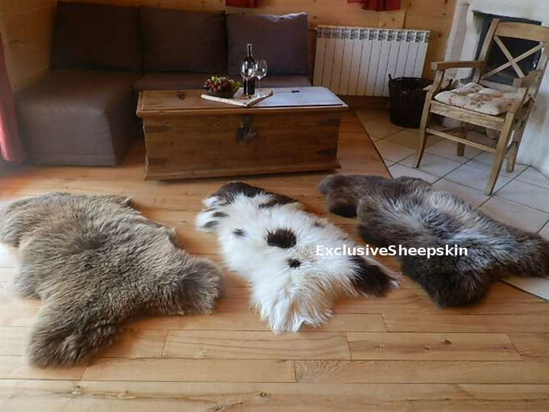 Natural 3 Color Genuine Sheepskin Rug 100% Sheep Skin Leather Sheep ...