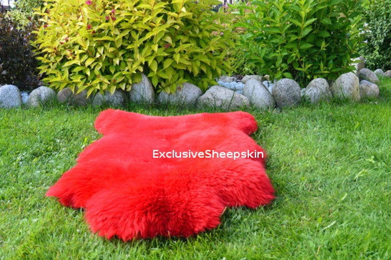 Red Dyed Genuine Sheepskin Lambskin Sheep Skin Rug Pelt Soft - Etsy