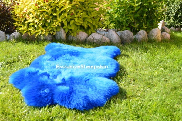 Blue Dyed Genuine Sheepskin Lambskin Sheep Skin Rug Pelt Soft - Etsy