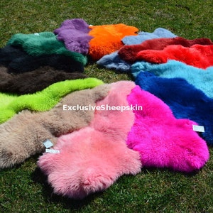 Dyed Genuine Sheepskin Rug, Natural Sheep Skin 14 Color Soft Wool ...