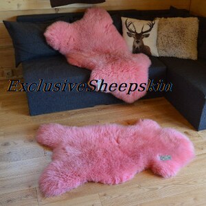 Pink Dyed Genuine Sheepskin Lambskin Sheep Skin Rug Pelt Soft Wool ...
