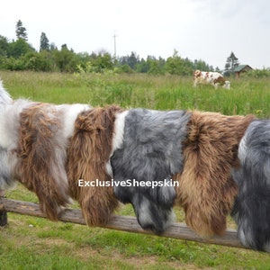 SALE!! Natural 3 Color Genuine Sheepskin Rug 100% Sheep Skin Leather ...