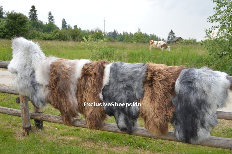 SALE!! Natural 3 Color Genuine Sheepskin Rug 100% Sheep Skin Leather ...