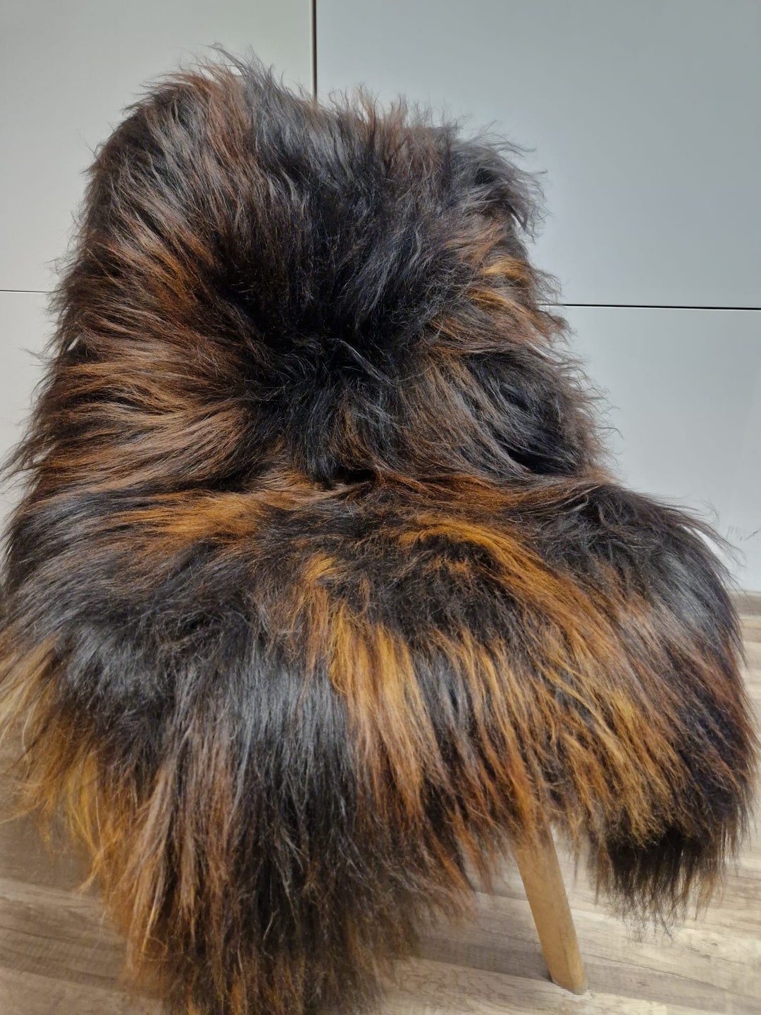 Black/rusty Brown Color Genuine Sheepskin Rug 100% Sheep Skin Leather ...