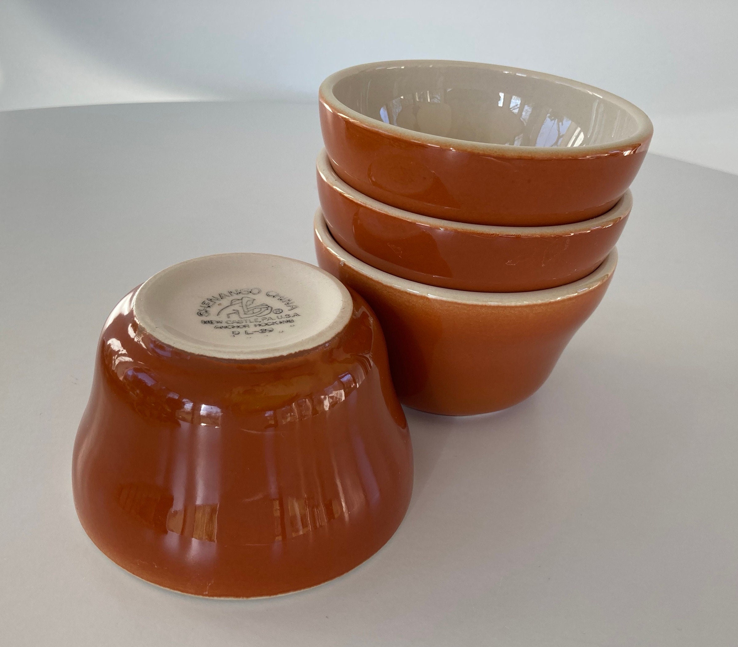 Vintage Shenango China Burnt Orange Soup Cups Set of Four - Etsy