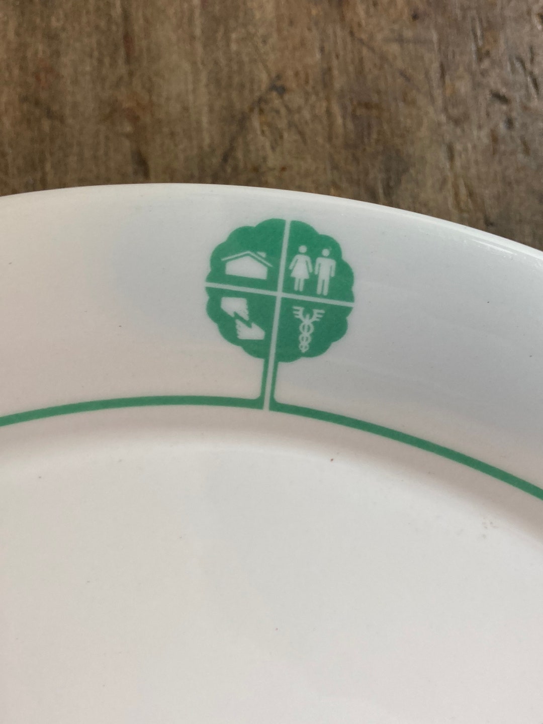 Vintage Set of Two Shenango China Green and White Tree Plates - Etsy