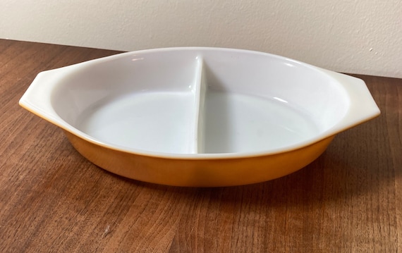 Vintage Orange Pyrex Divided Casserole Dish 1-quart Made in - Etsy