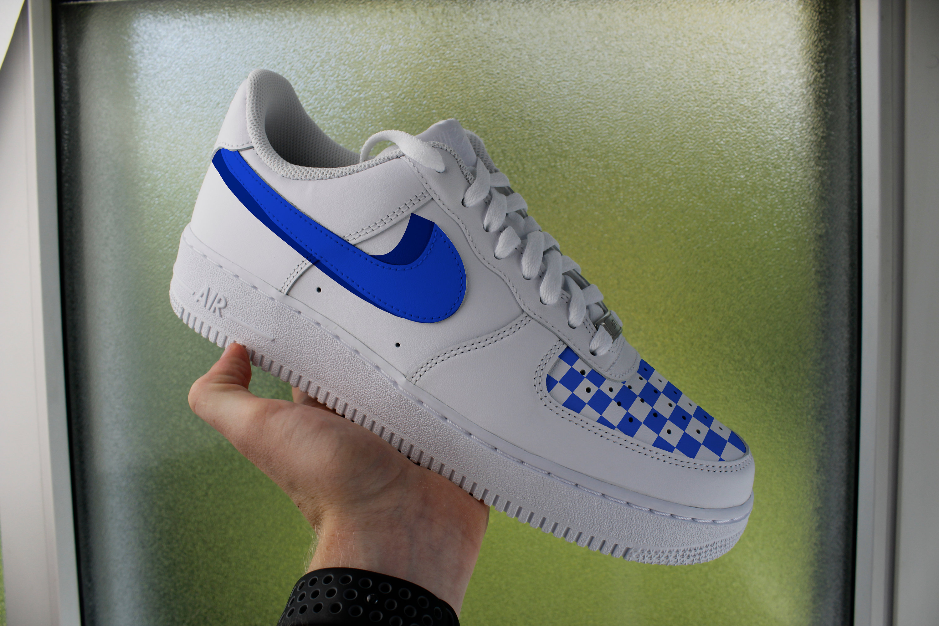 Custom Sneakers Nike Air Force 1 Low Colorful 3D Checkerboard Pattern ...