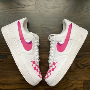 Custom Sneakers Nike Air Force 1 Low Colorful 3D Checkerboard Pattern ...