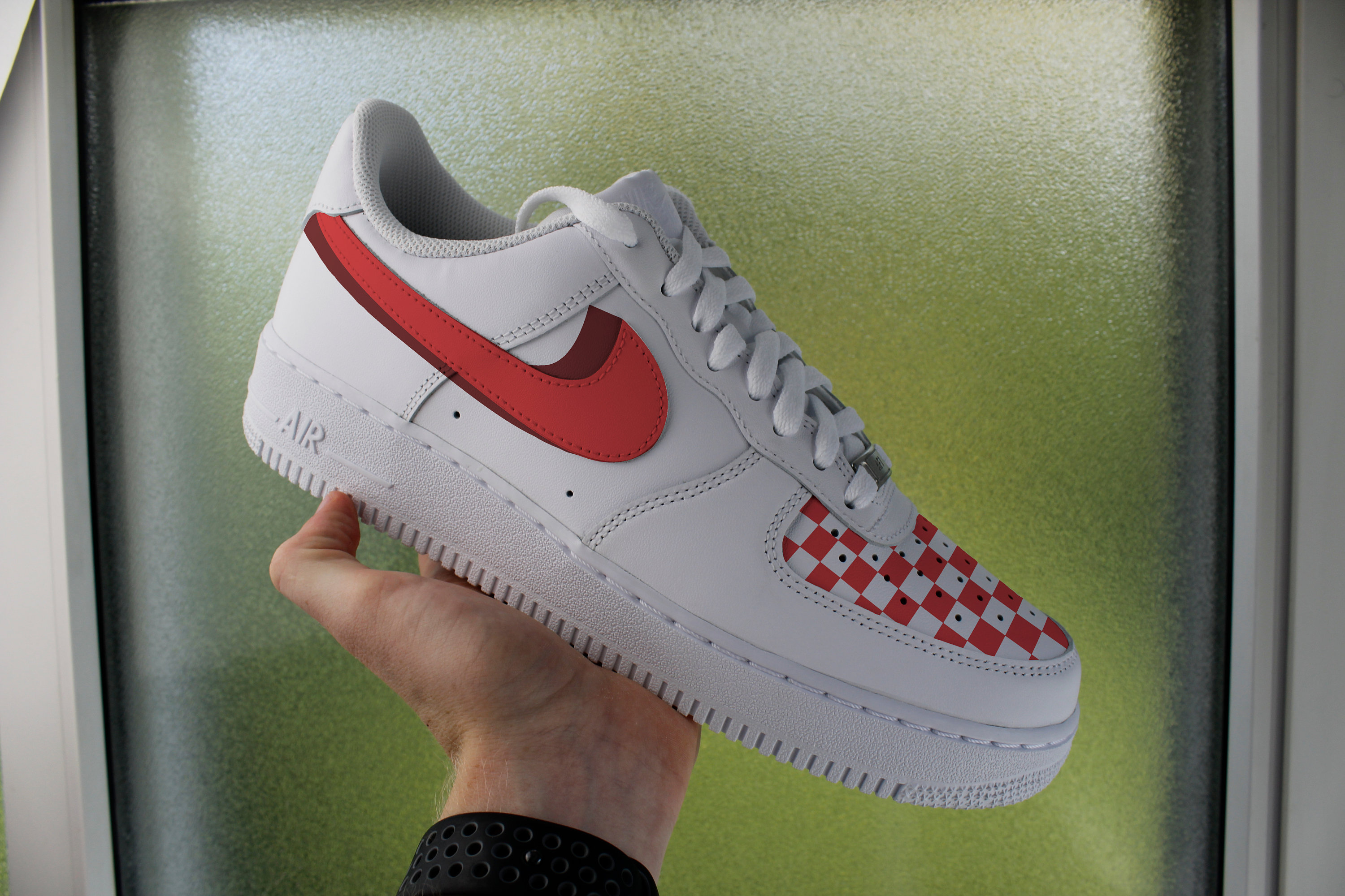 Custom Sneakers Nike Air Force 1 Low Colorful 3D Checkerboard Pattern ...