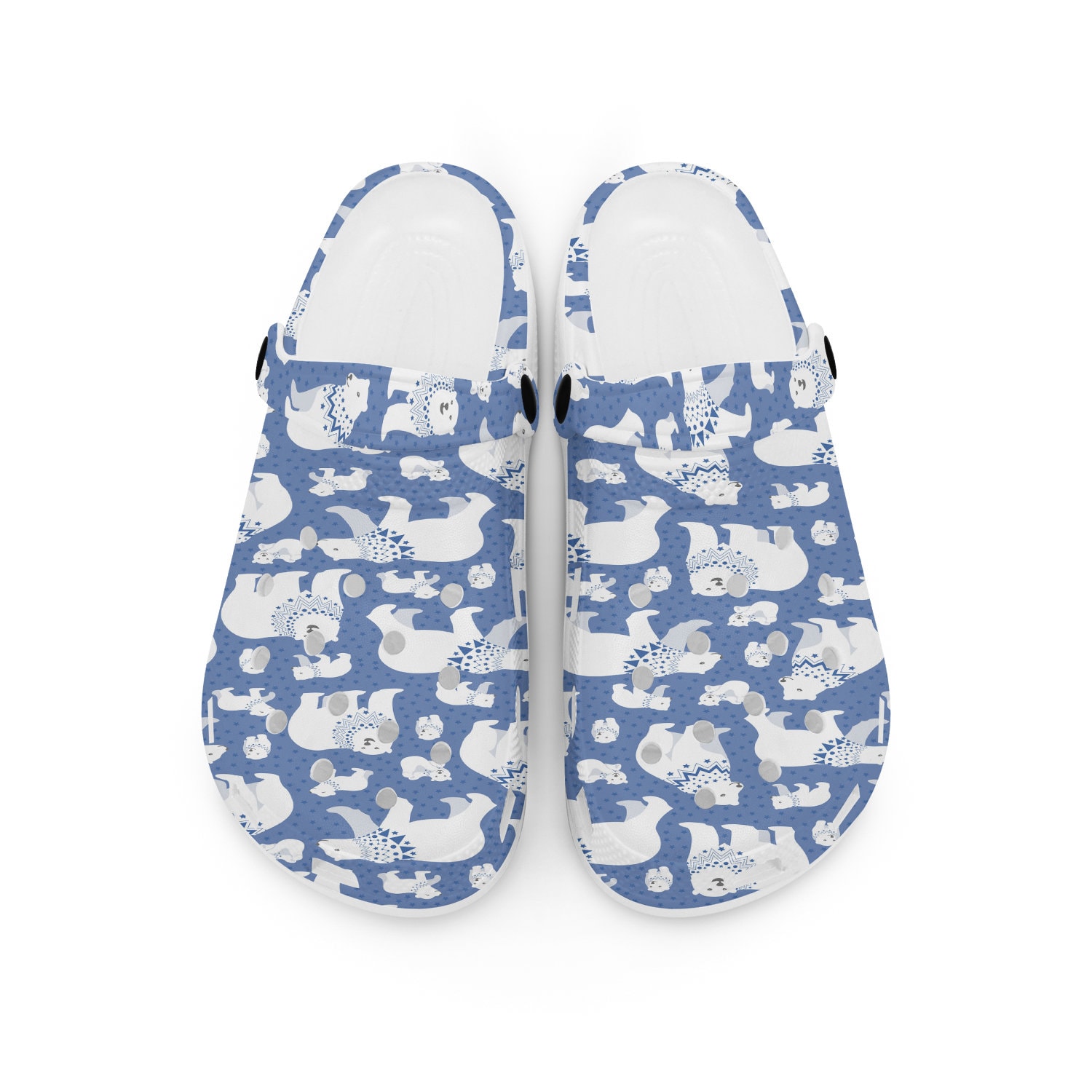 Blue Stars Polar Bear Clogs for Women and Men, Custom Slip on Shoes ...