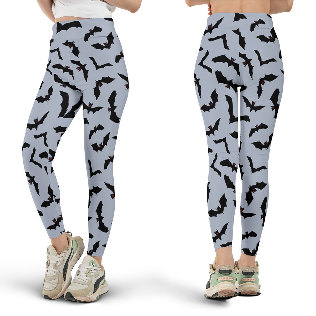 Gray Bat Halloween Leggins Leggings for Women Halloween - Etsy
