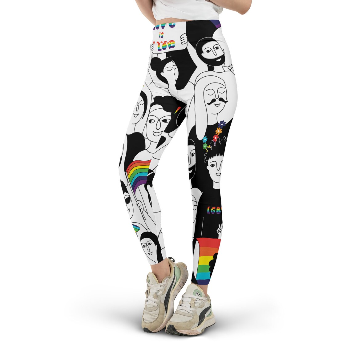 LGBTQIA Pride March Leggings Lgbtq Pants, Printed Leggings, All Over ...