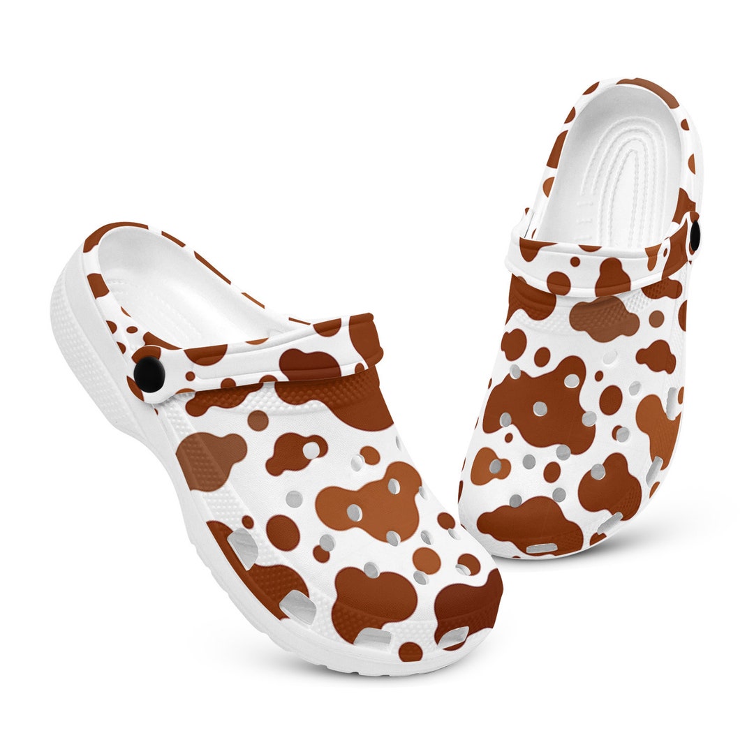 Cow Pattern With Brown Spots Dairy Print Clogs for Women and Men ...