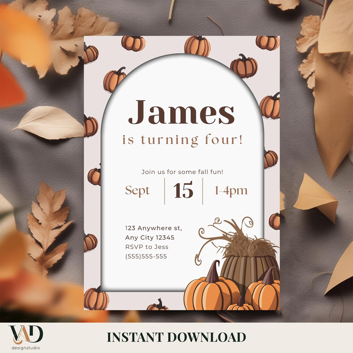 Editable Fall Invitation Template | Autumn Birthday | Instant Download ...