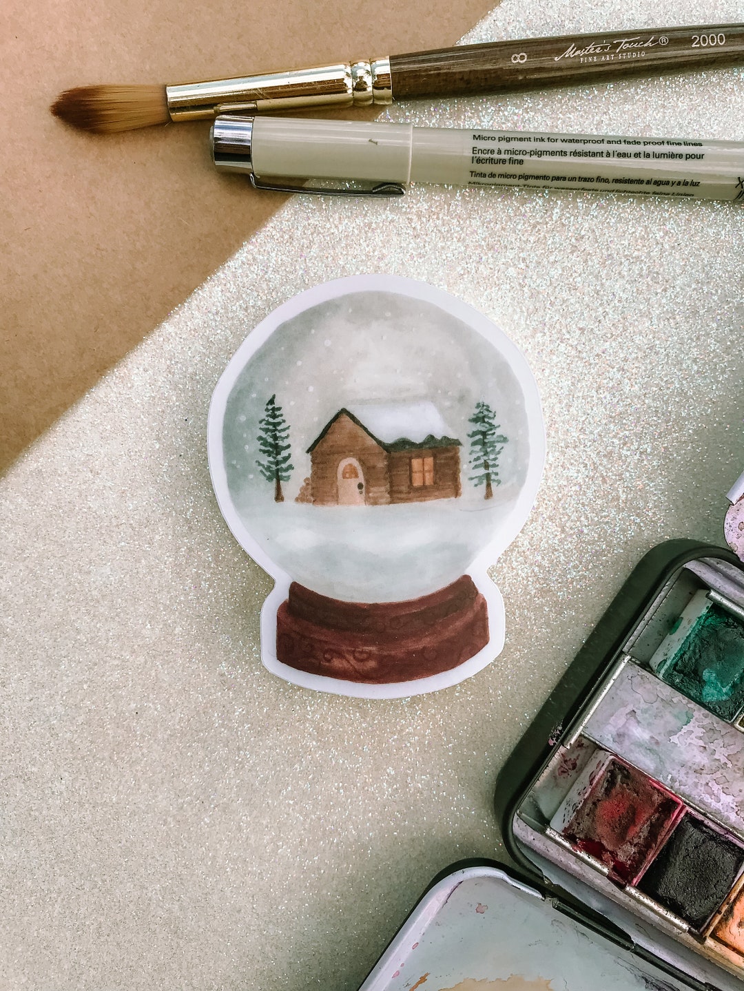 Snow Globe Die-cut Transparent Sticker - Etsy