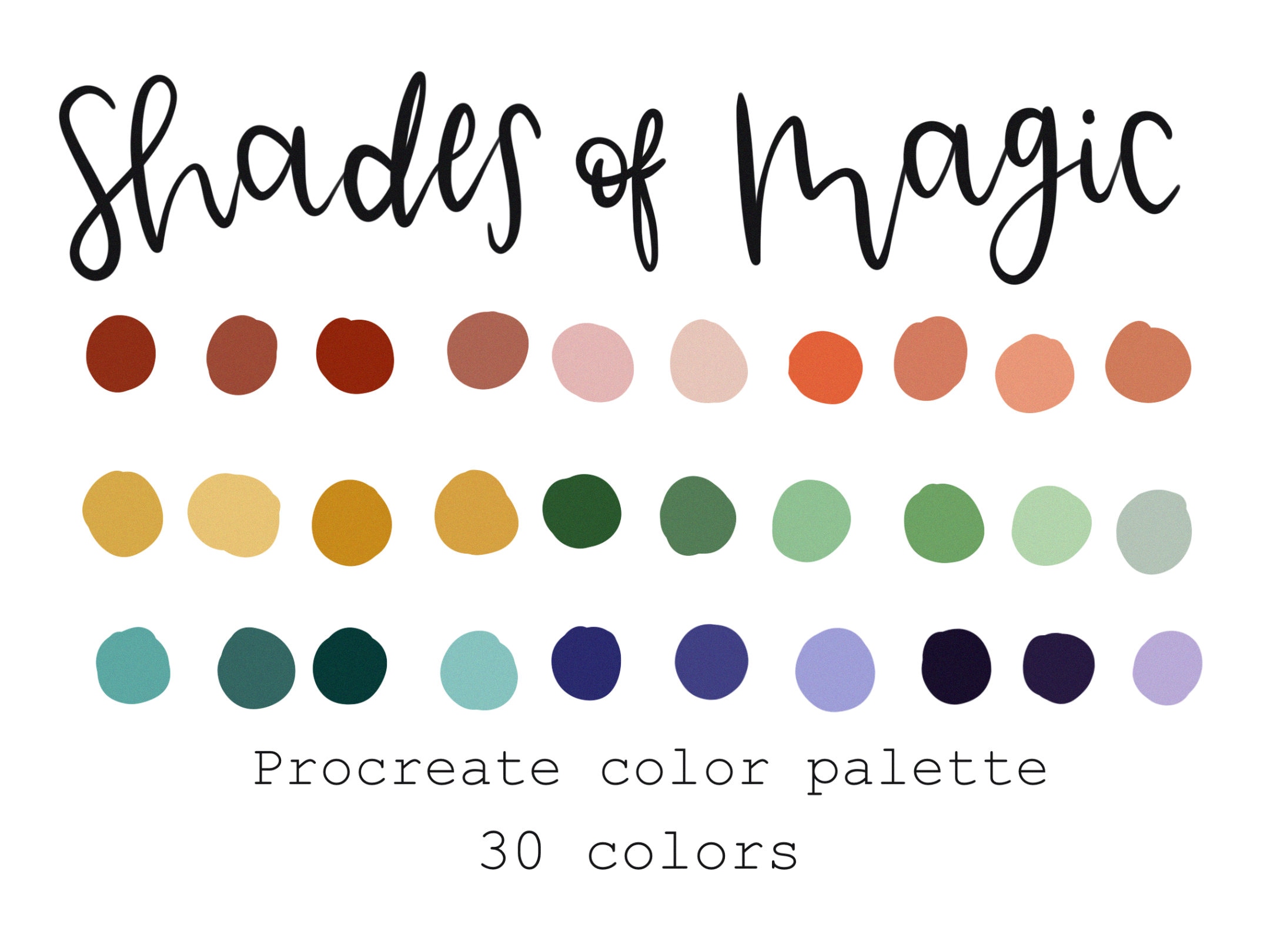 Shades of Magic Procreate Palette/color Palette - Etsy