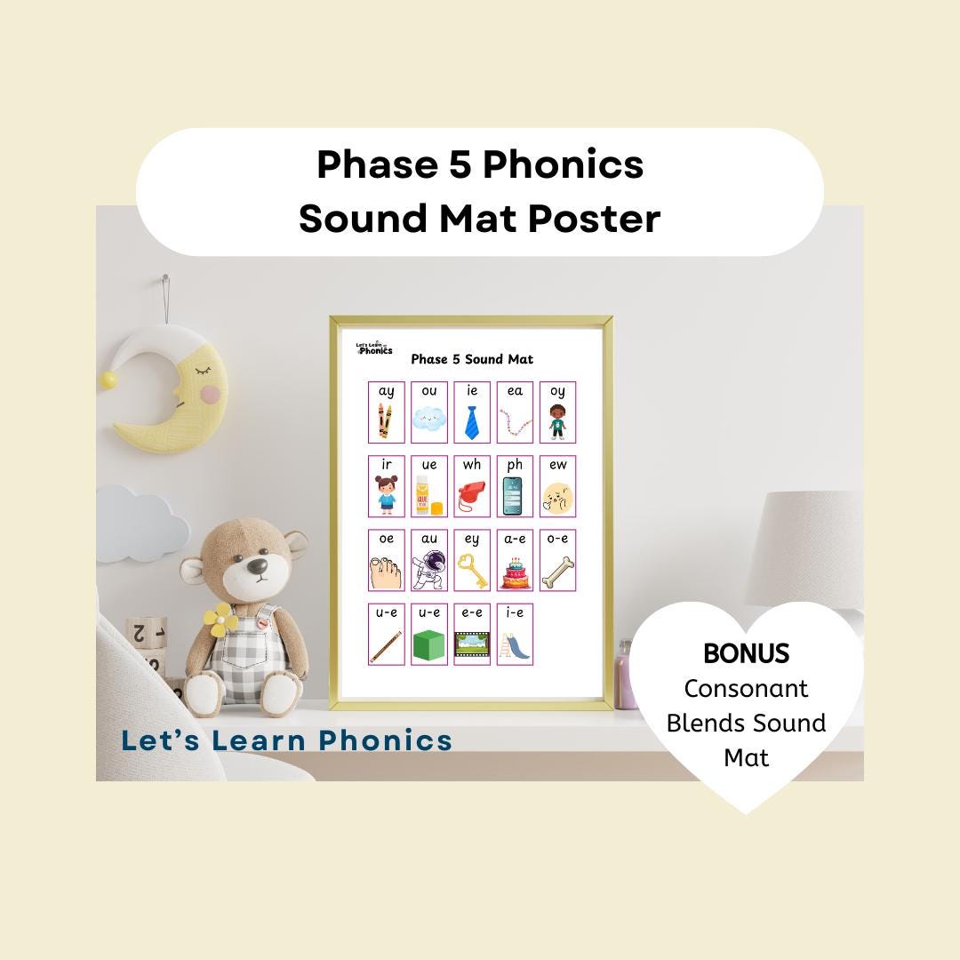 Phase 5 Phonics Sound Mat | Kids Learning Poster (digital Download - Etsy