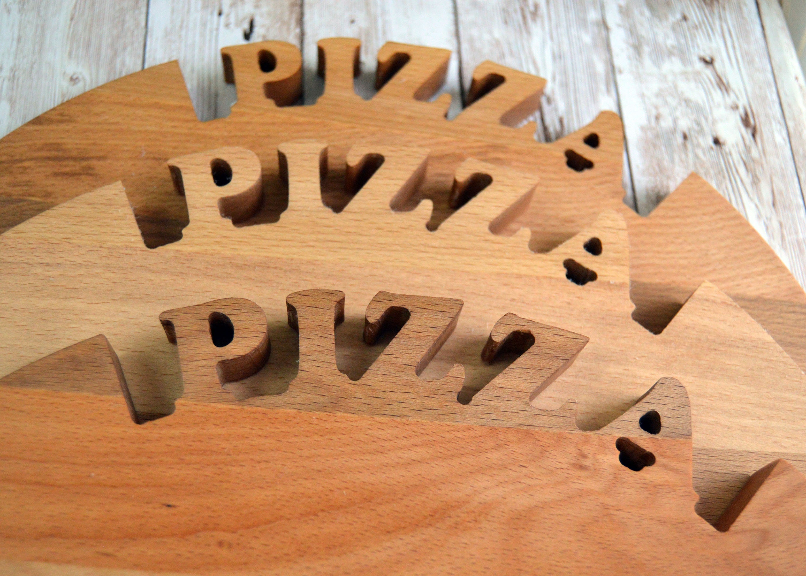 Round Pizza Cutting Board Wooden Board PIZZA Restaurant - Etsy