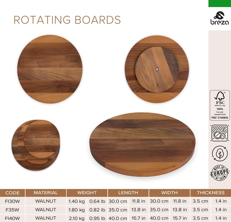 Rotating Charcuterie Board: Walnut or Beech Wood Lazy Susan - Etsy