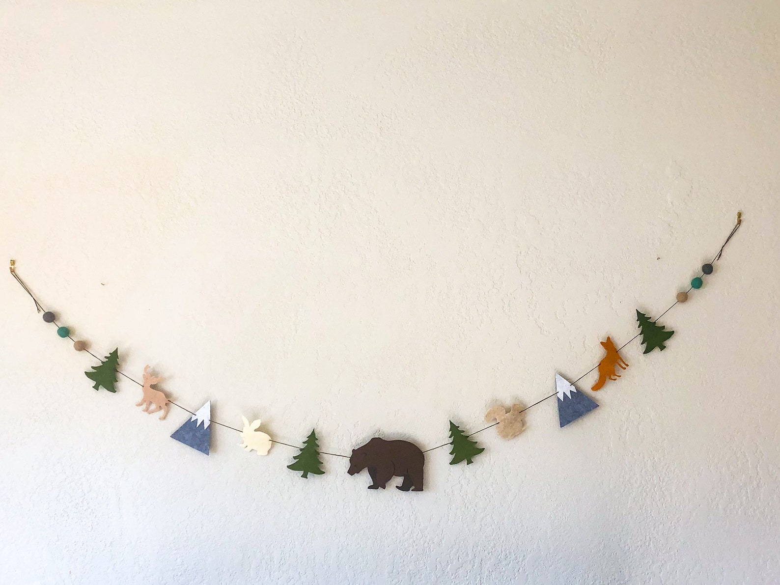 Felt Woodland Animal Banner Mountain Forest Nursery Bunting - Etsy