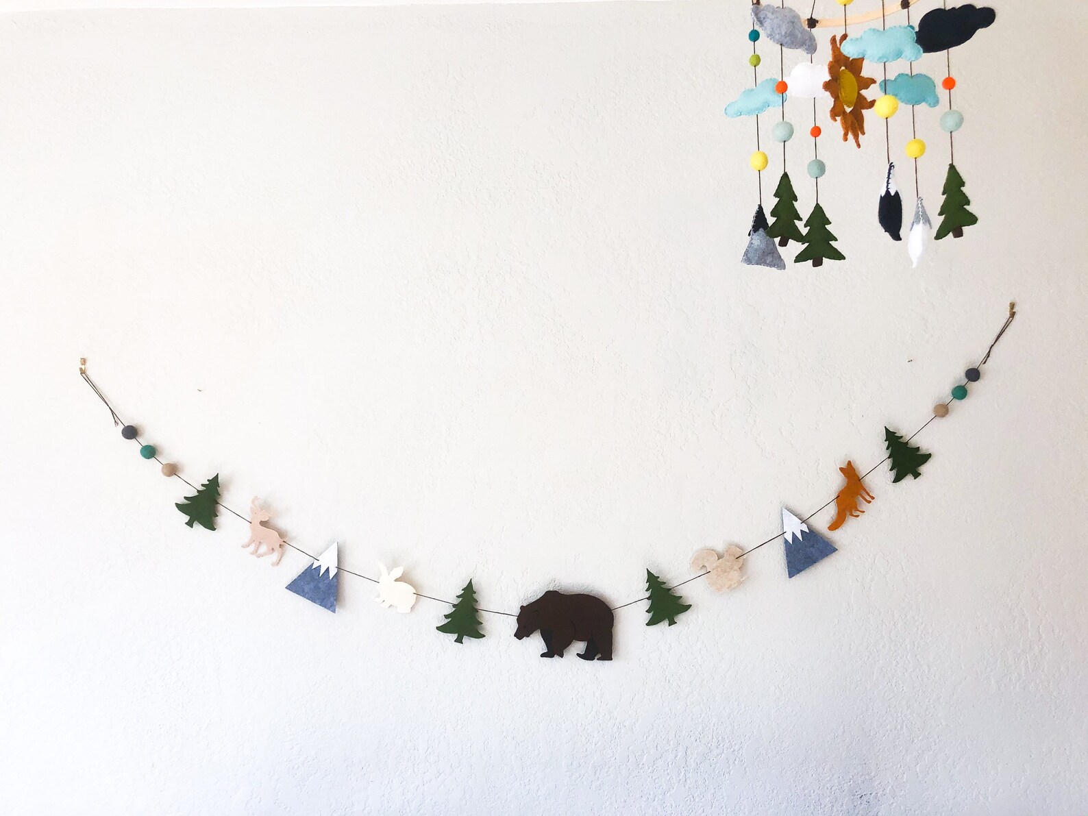 Felt Woodland Animal Banner Mountain Forest Nursery Bunting - Etsy